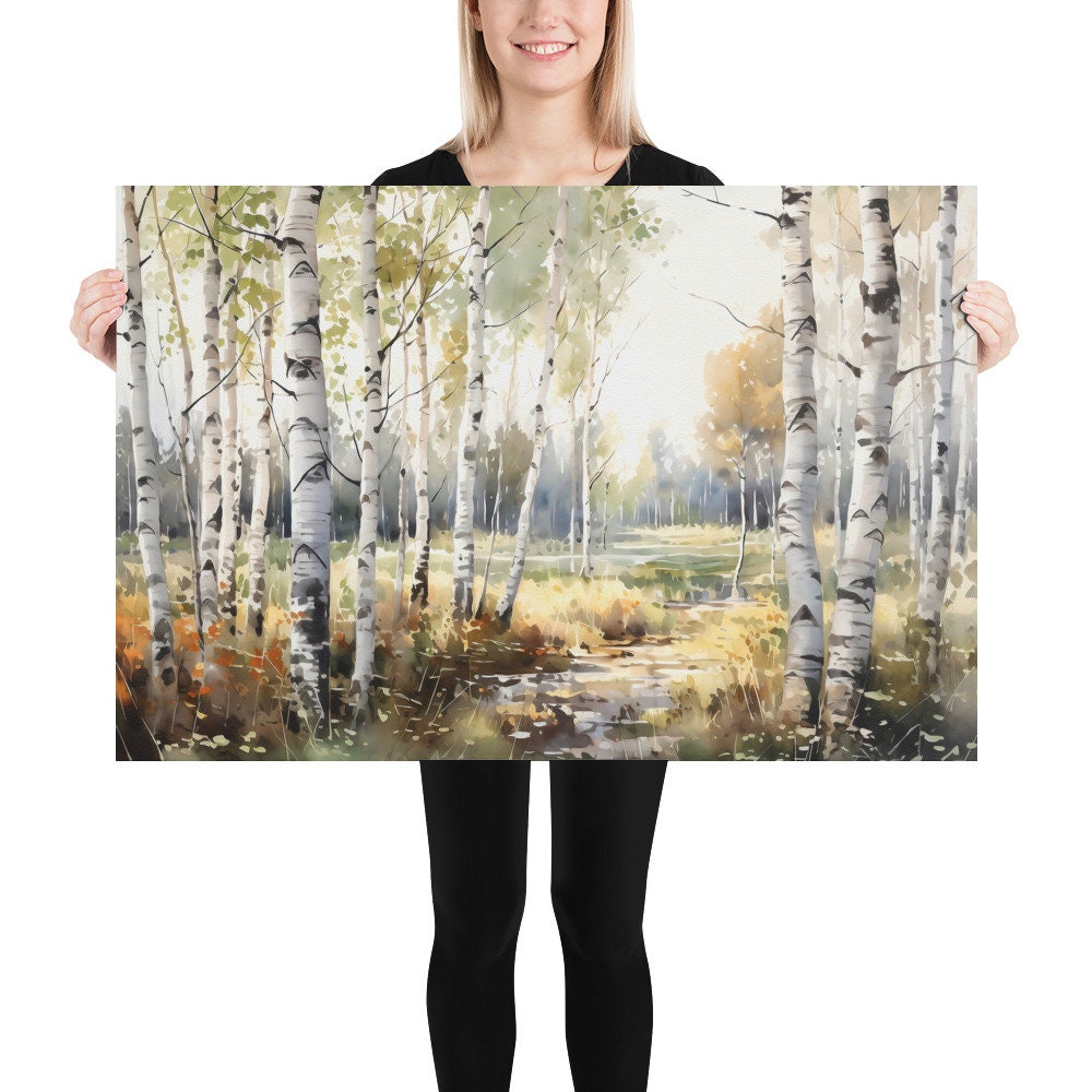 Aspen Trees Watercolor Fine Art Large Poster Print Home Decor Gift Art ...