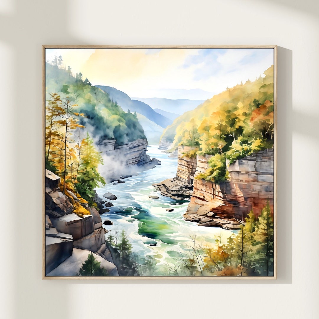 New River Gorge National Park Travel Poster, West Virginia USA ...