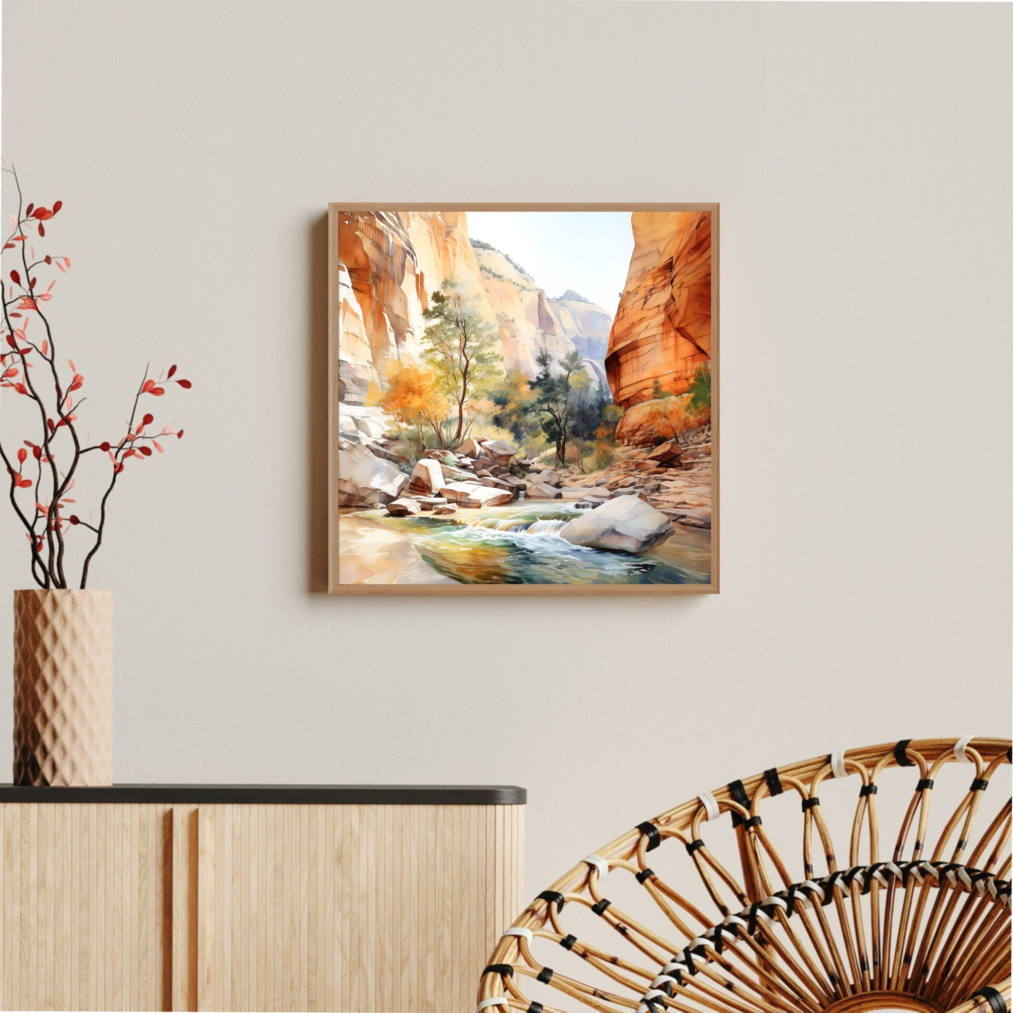 Zion National Park Watercolor Painting Art Print Zion Poster - Etsy