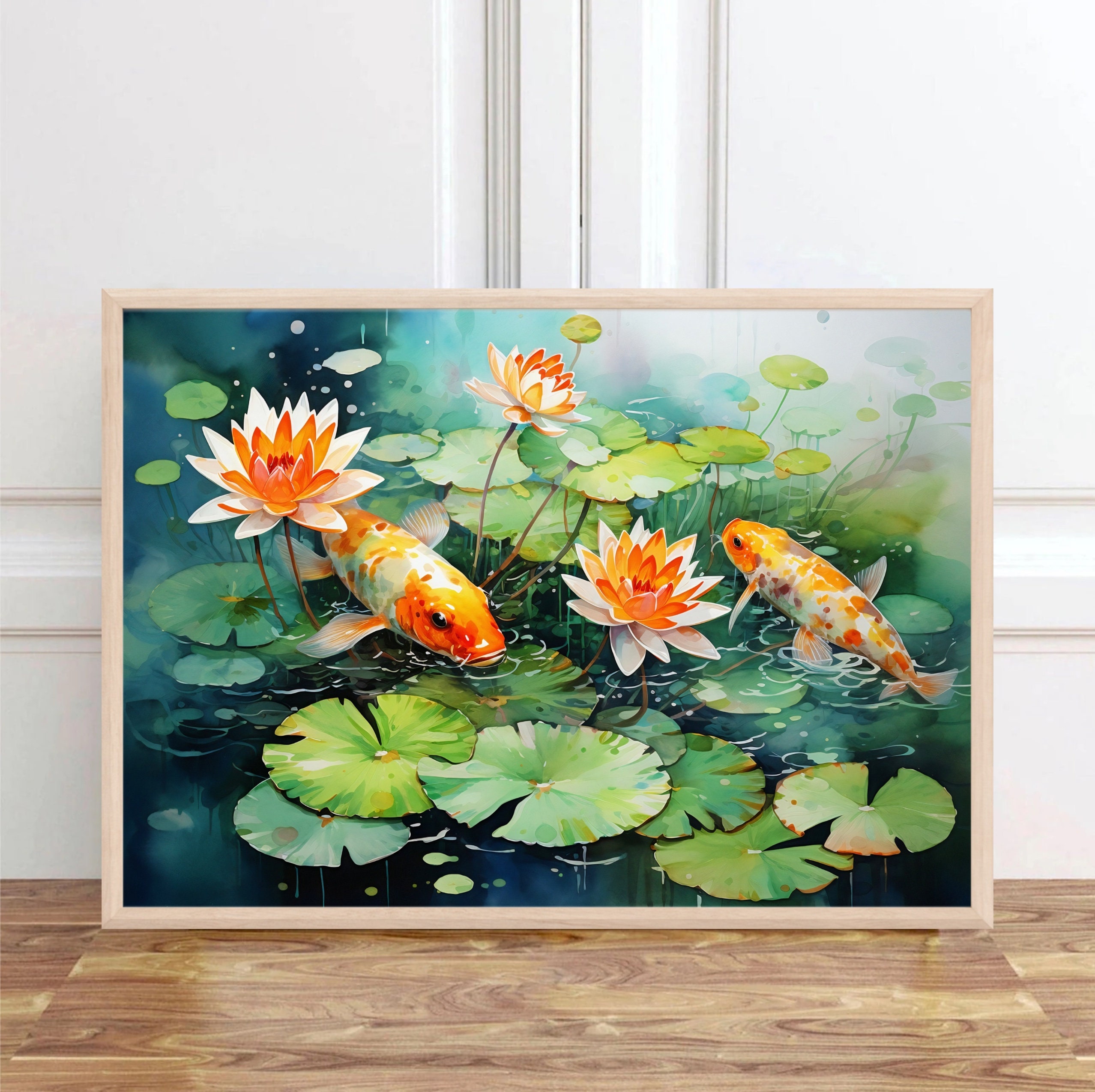 KOI Fish Print, Koi Fish Wall Art, Koi Fish, Koi Fish Watercolor ...