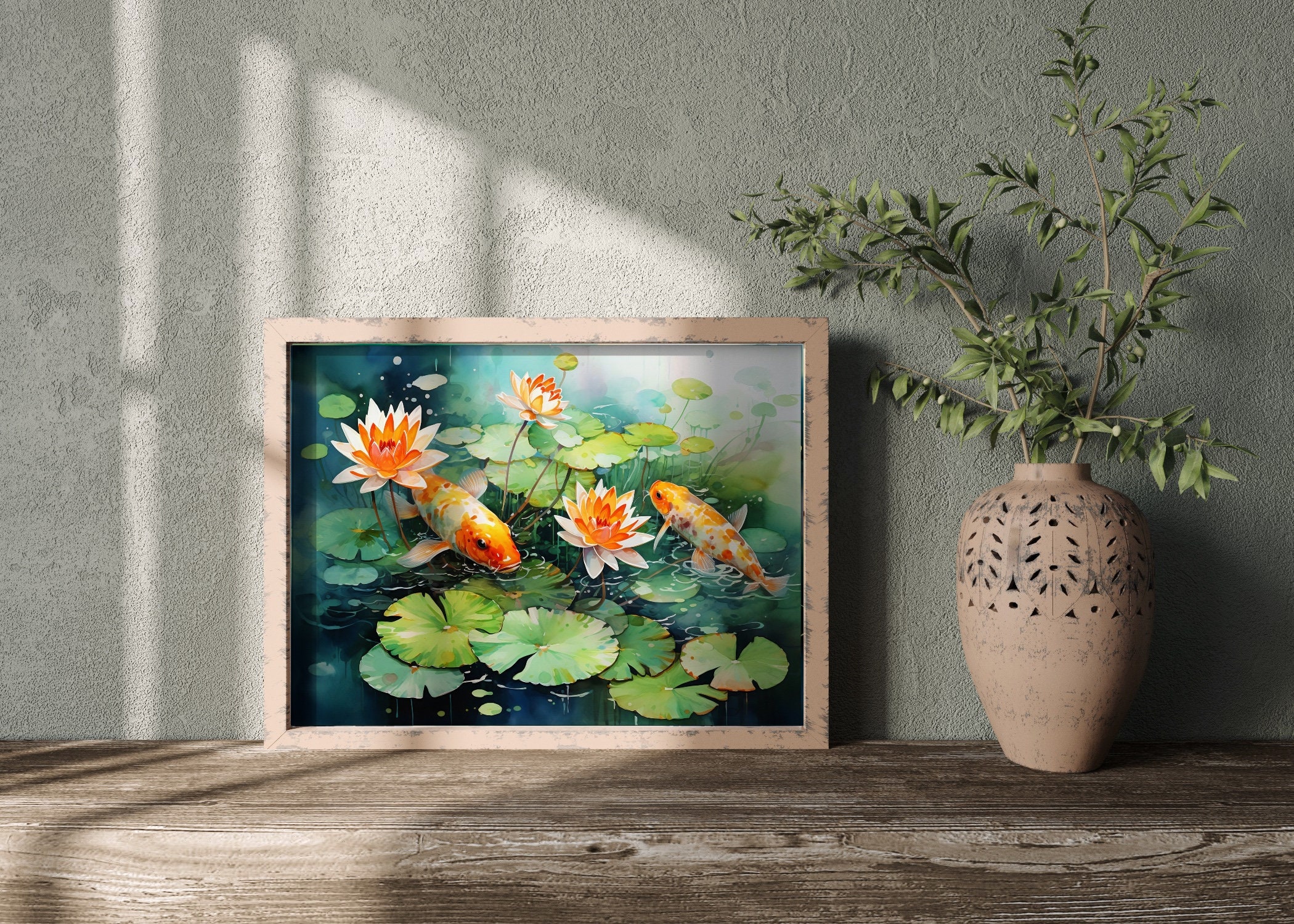 KOI Fish Print, Koi Fish Wall Art, Koi Fish, Koi Fish Watercolor ...