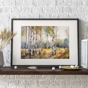 Aspen Trees Watercolor Fine Art Large Poster Print - Etsy