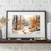 First Snow Watercolor Painting Art Print, Winter Forest Large Wall Art ...