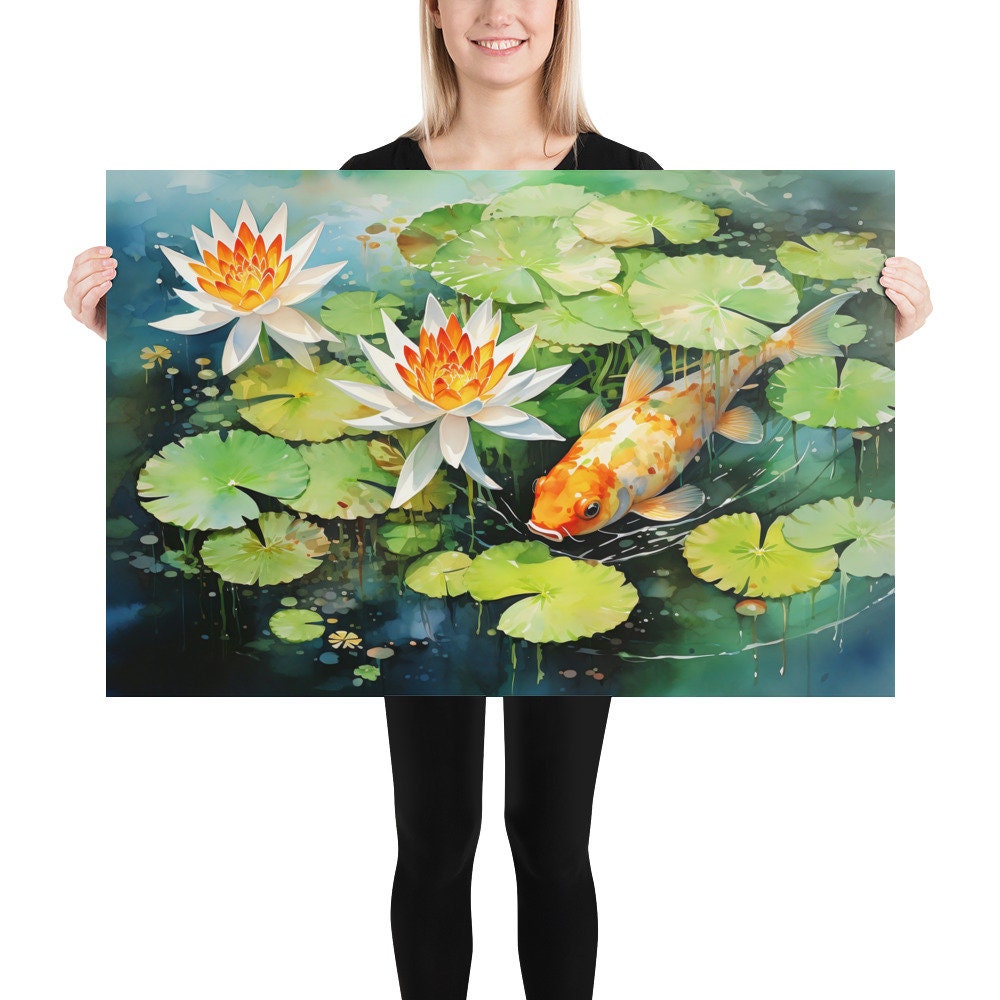 KOI Fish Print, Koi Fish Wall Art, Koi Fish, Koi Fish Watercolor ...
