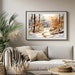 First Snow Watercolor Painting Art Print, Winter Forest Large Wall Art ...