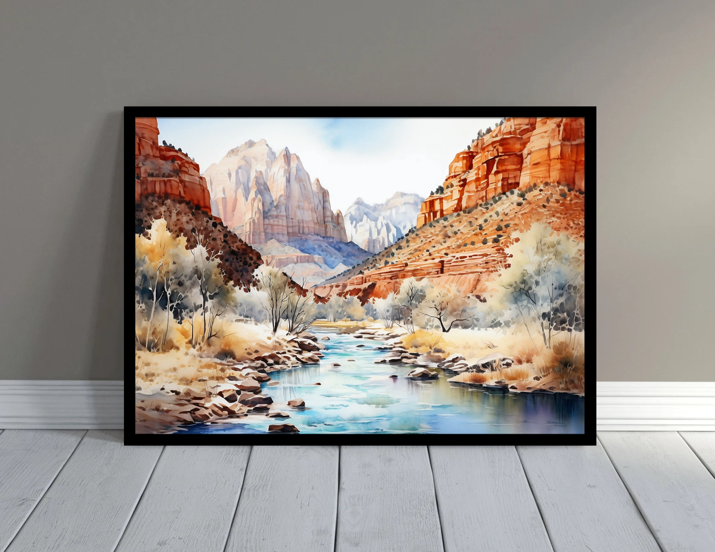 Zion National Park Watercolor Painting Art Print Zion Poster - Etsy