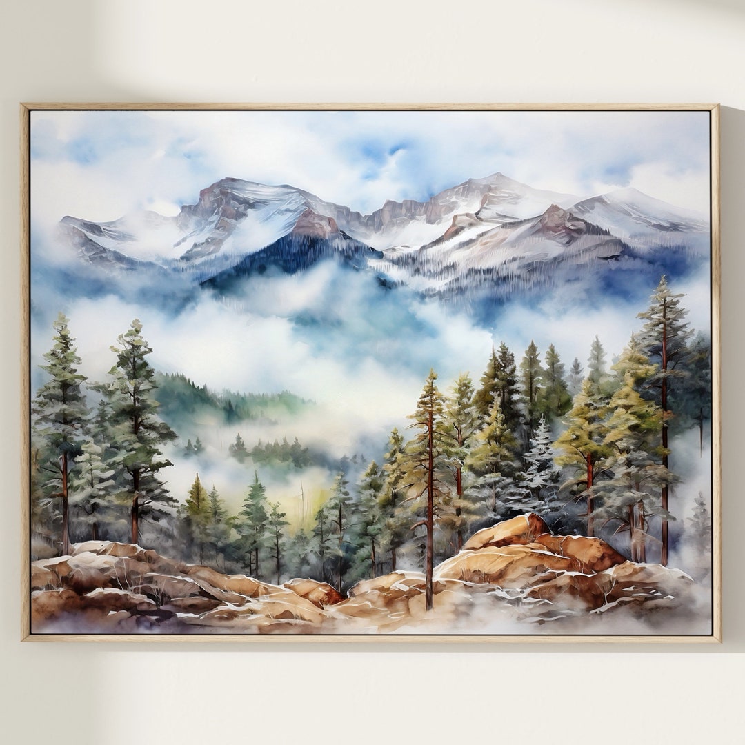 Rocky Mountain National Park Colorado Travel Watercolor Painting Art ...