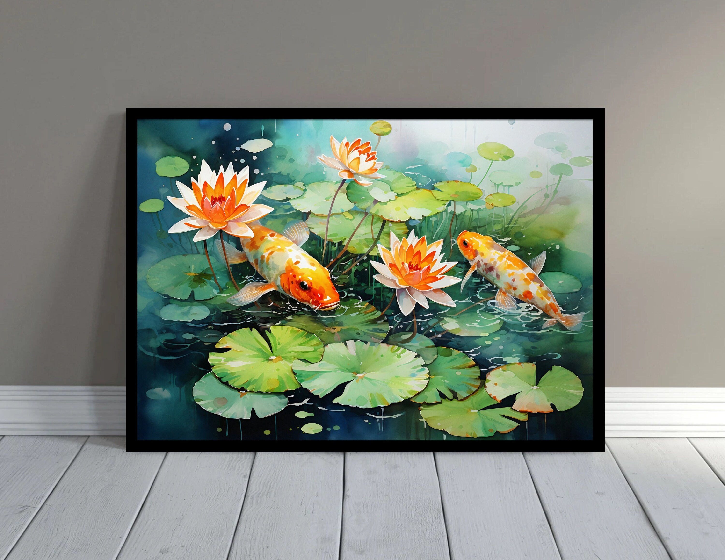 KOI Fish Print, Koi Fish Wall Art, Koi Fish, Koi Fish Watercolor ...