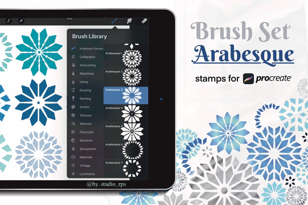 Procreate Arabic Inspired Arabesque Pattern Design Stamp Brushes ...