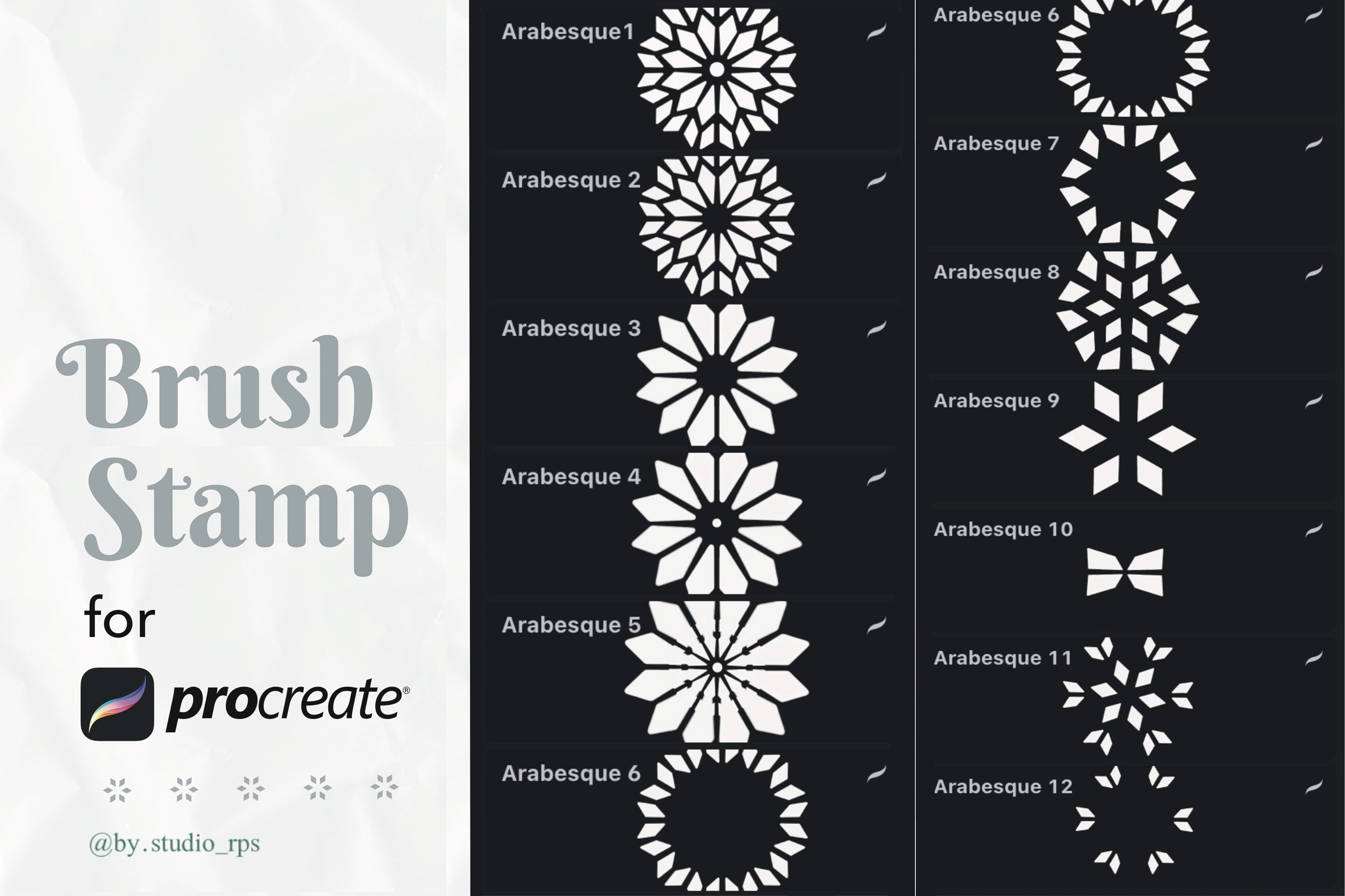 Procreate Arabic Inspired Arabesque Pattern Design Stamp Brushes ...