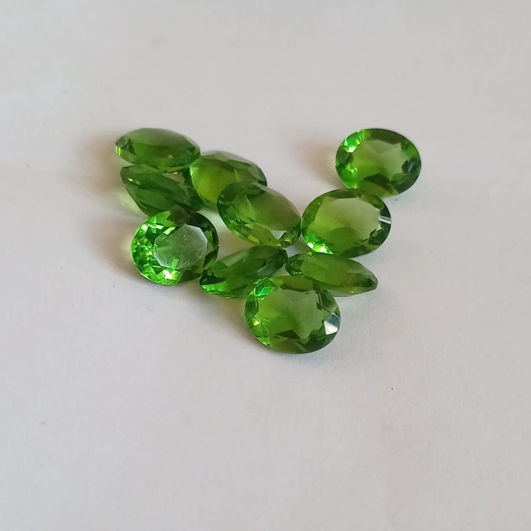Lot of 5 Pcs of 6x4mm to 10x8mm Lab Created Oval Green Peridot for ...