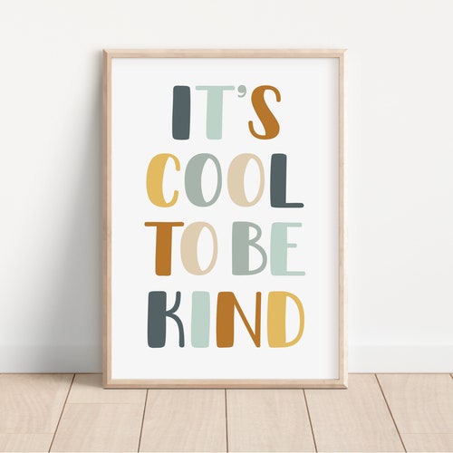 Cool to Be Kind Print Nursery Wall Art Digital Print - Etsy