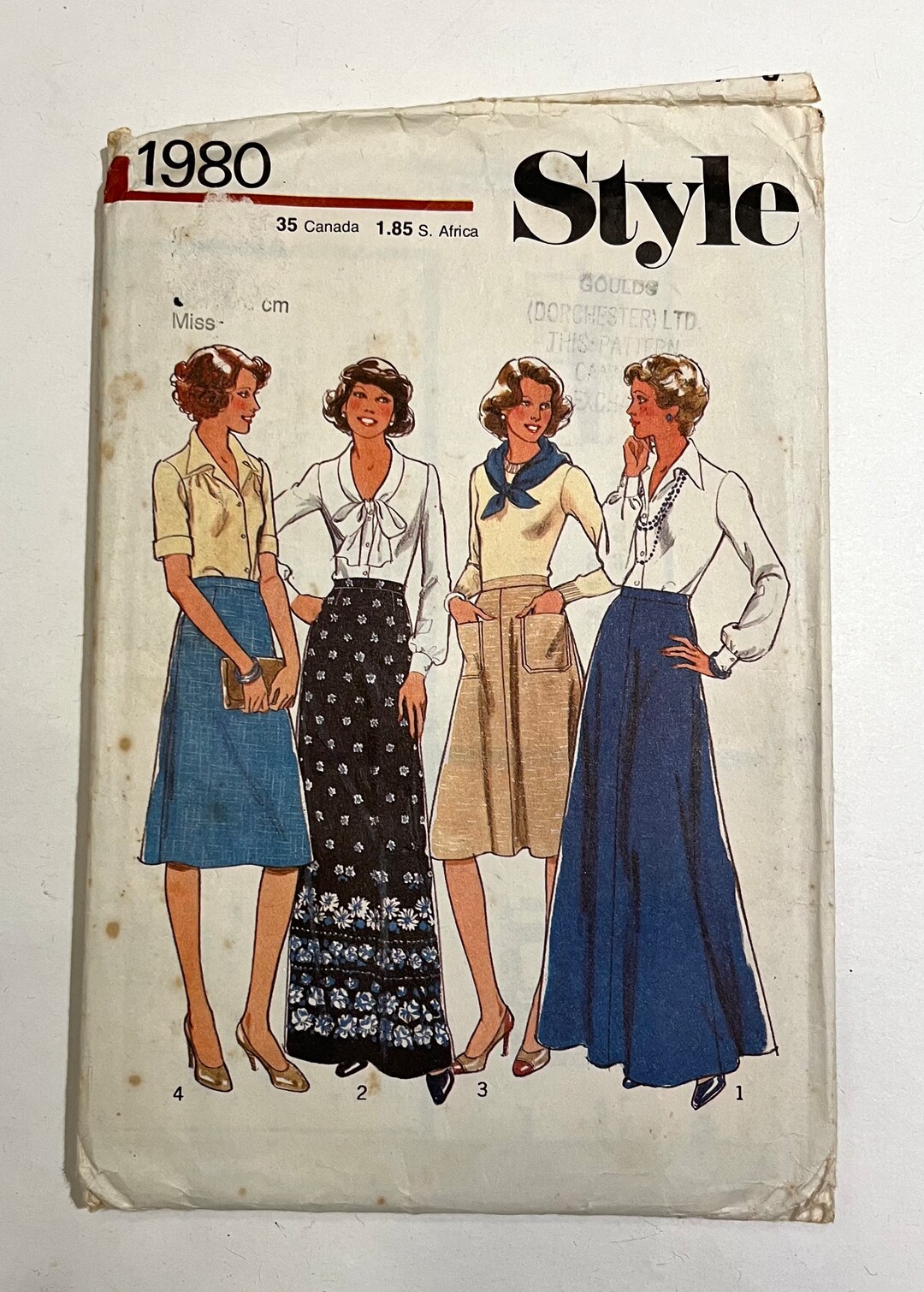 Style Vintage Skirt Sewing Pattern/ 1970’s Skirt Pattern/ Vintage 1970 ...