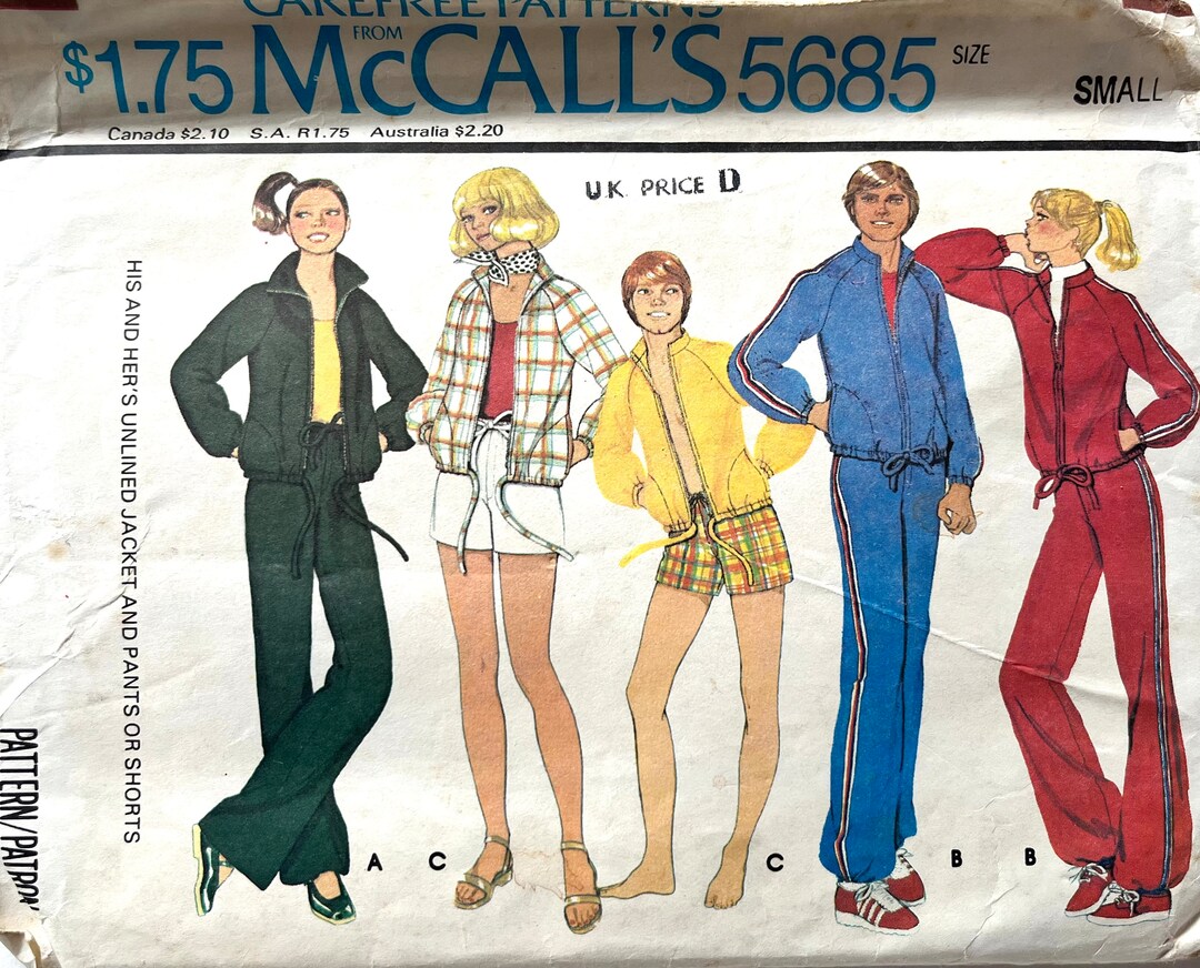 Mccalls Vintage Sewing Pattern/ Vintage Tracksuit Pattern/ Vintage ...