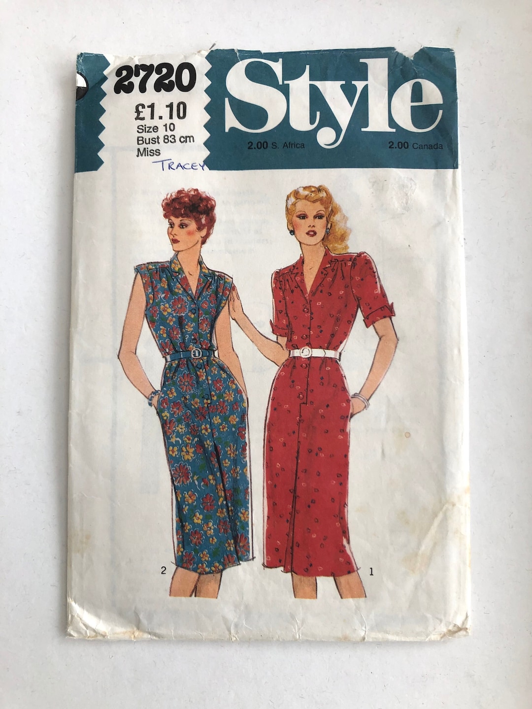 Style Vintage Day Dress Sewing Pattern/ Vintage Day Dress Sewing ...
