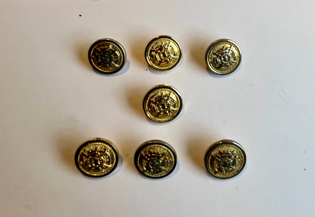 7 Vintage Brass Buttons/ Vintage Brass Buttons /7 Vintage Brass Buttons ...