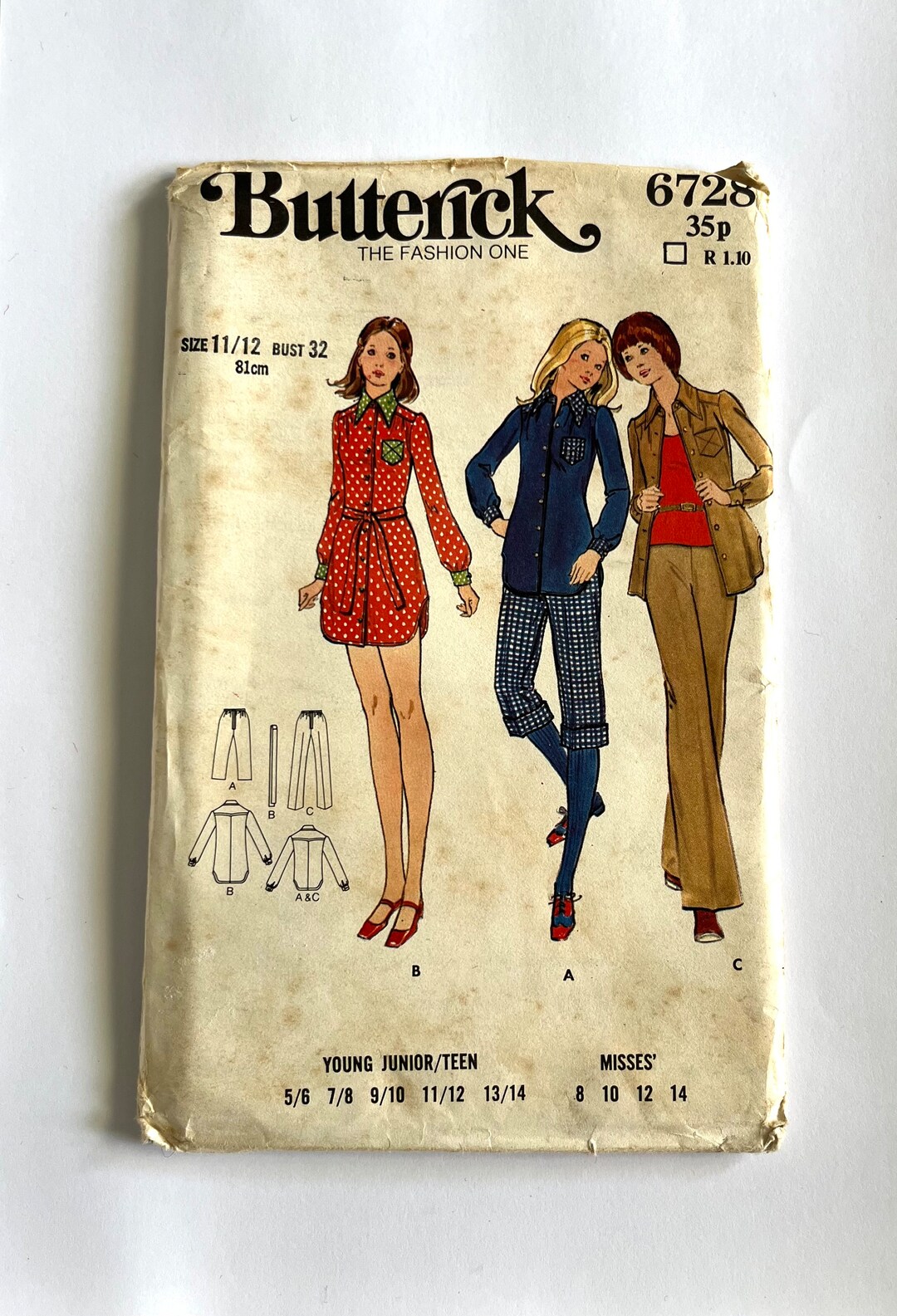Butterick Vintage Sewing Pattern/ Vintage Dress, Shirts and Trousers ...