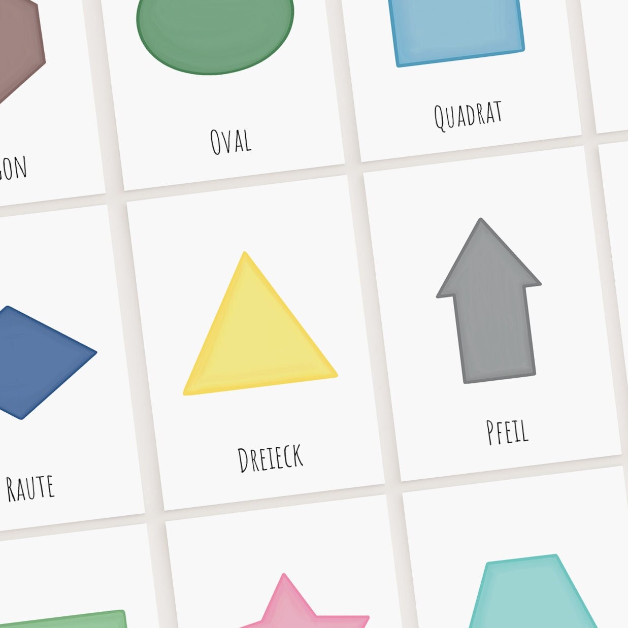 Shape Cards | Montessori Learning Cards | DIGITAL DOWNLOAD - Etsy