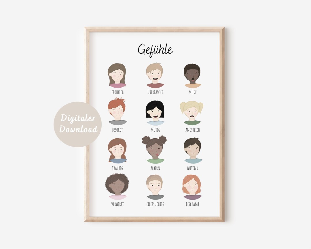 Affiche Sentiments / Emotions Affiche d'apprentissage - Etsy France