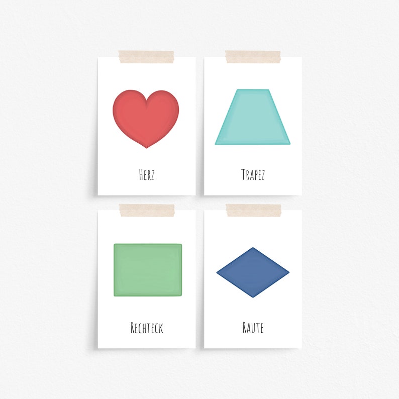 Shape Cards | Montessori Flashcards | DIGITAL DOWNLOAD - Etsy