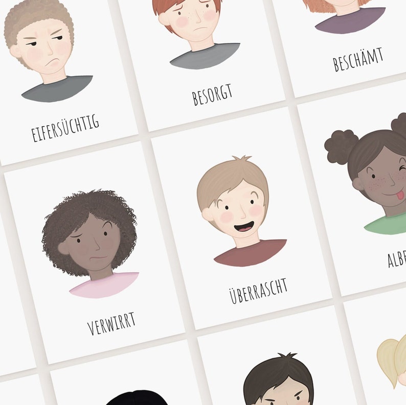 Feelings Cards | Montessori Flashcards | DIGITAL DOWNLOAD - Etsy