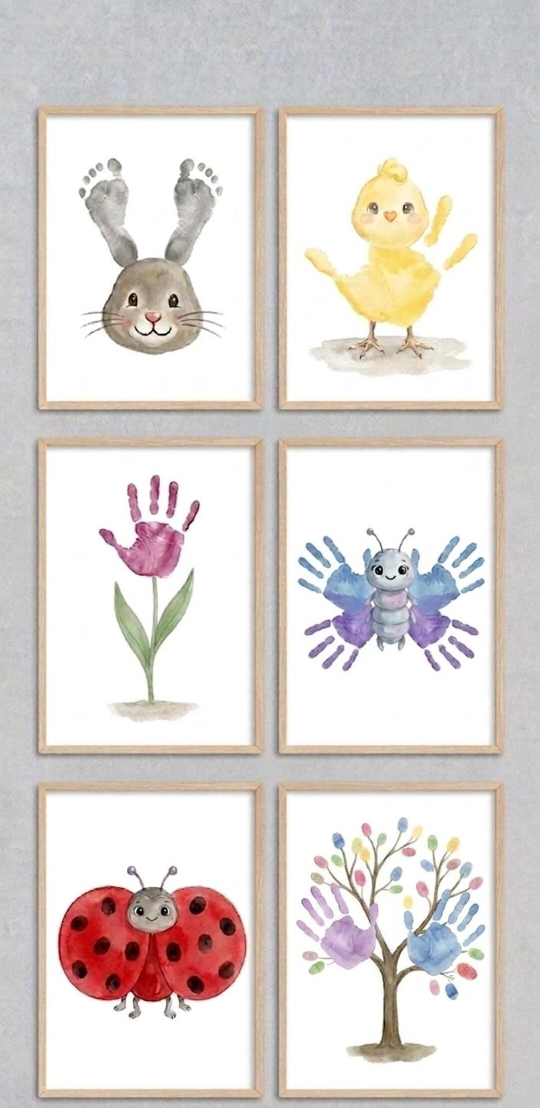 Easter Baby Handprint Footprint Templates | Set of 6 Spring Animals ...