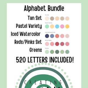 Alphabet Posters Classroom Bundle - 5 Colors & 4 Styles Each - 520 ...