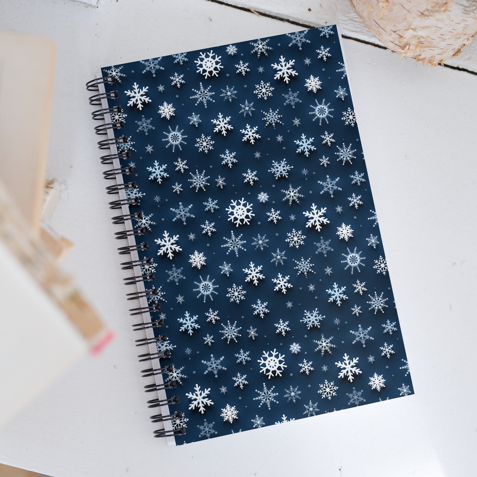 Snowflake Spiral Notebook, Winter Notebook - Etsy