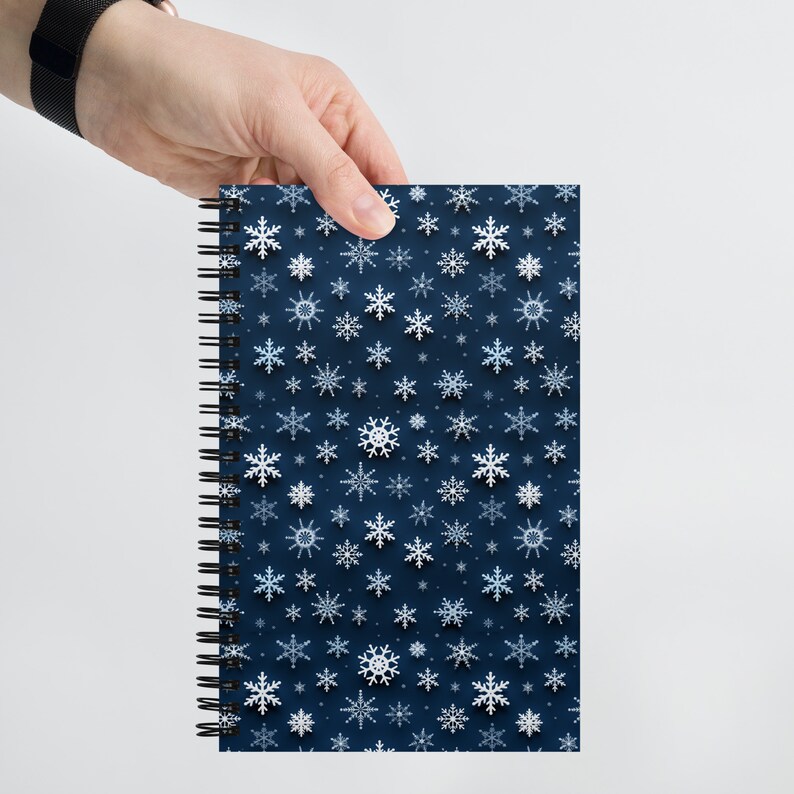 Snowflake Spiral Notebook, Winter Notebook - Etsy