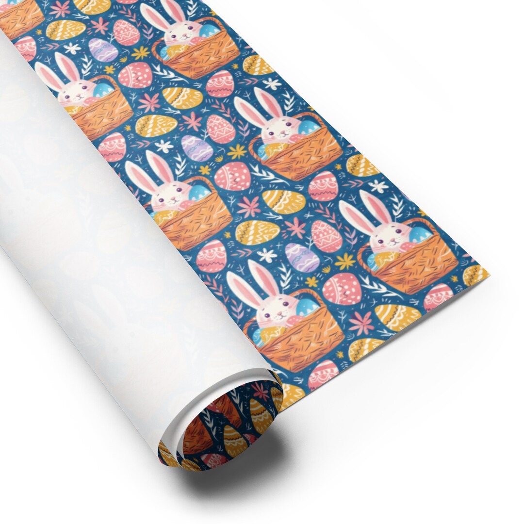 Easter Bunny Basket Wrapping Paper Sheets - Etsy