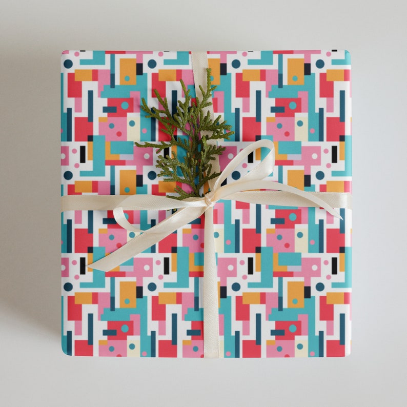 Geometric Shapes Wrapping Paper Sheets, Minimalist Gift Wrap - Etsy