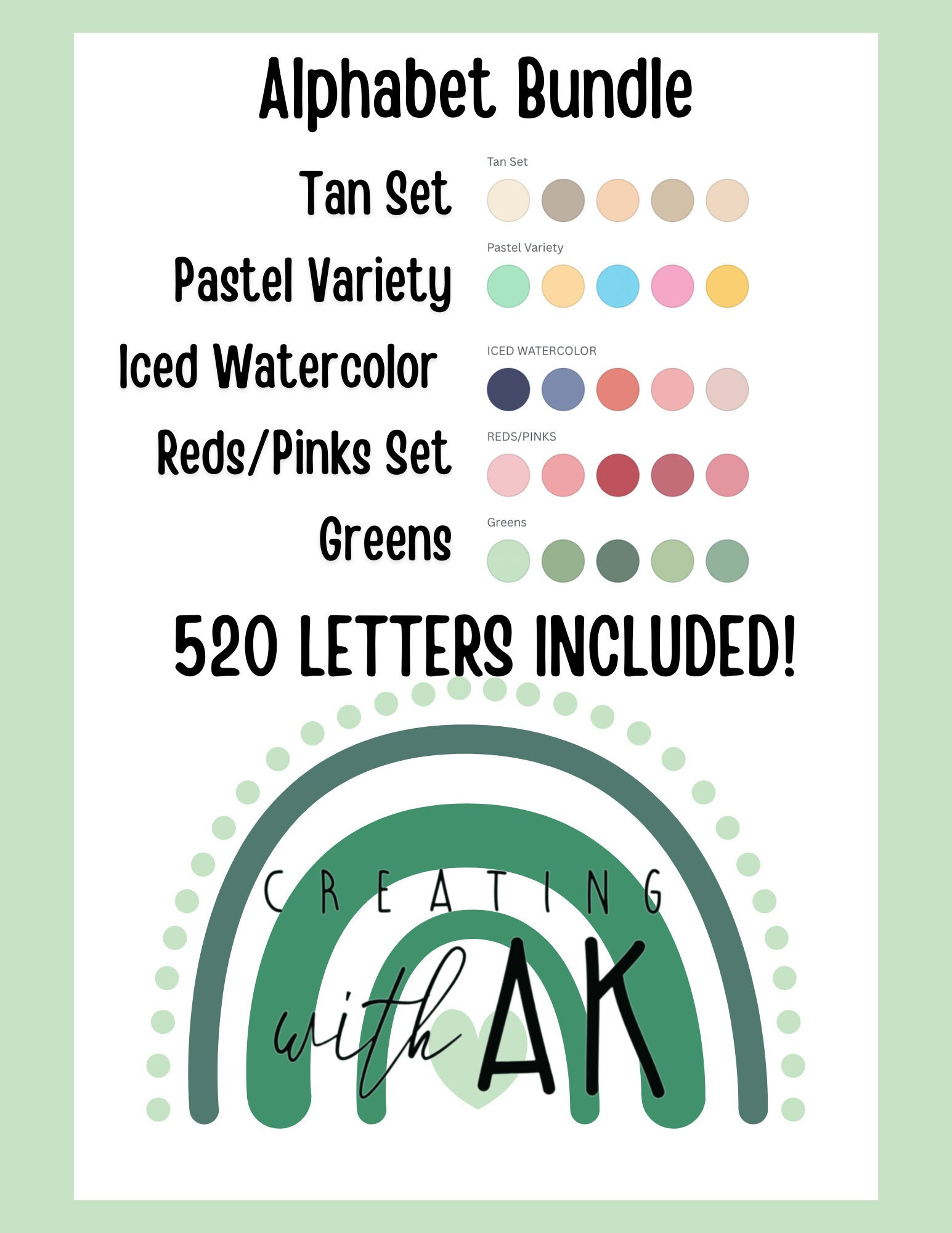 Alphabet Posters Classroom Bundle - 5 Colors & 4 Styles Each - 520 ...