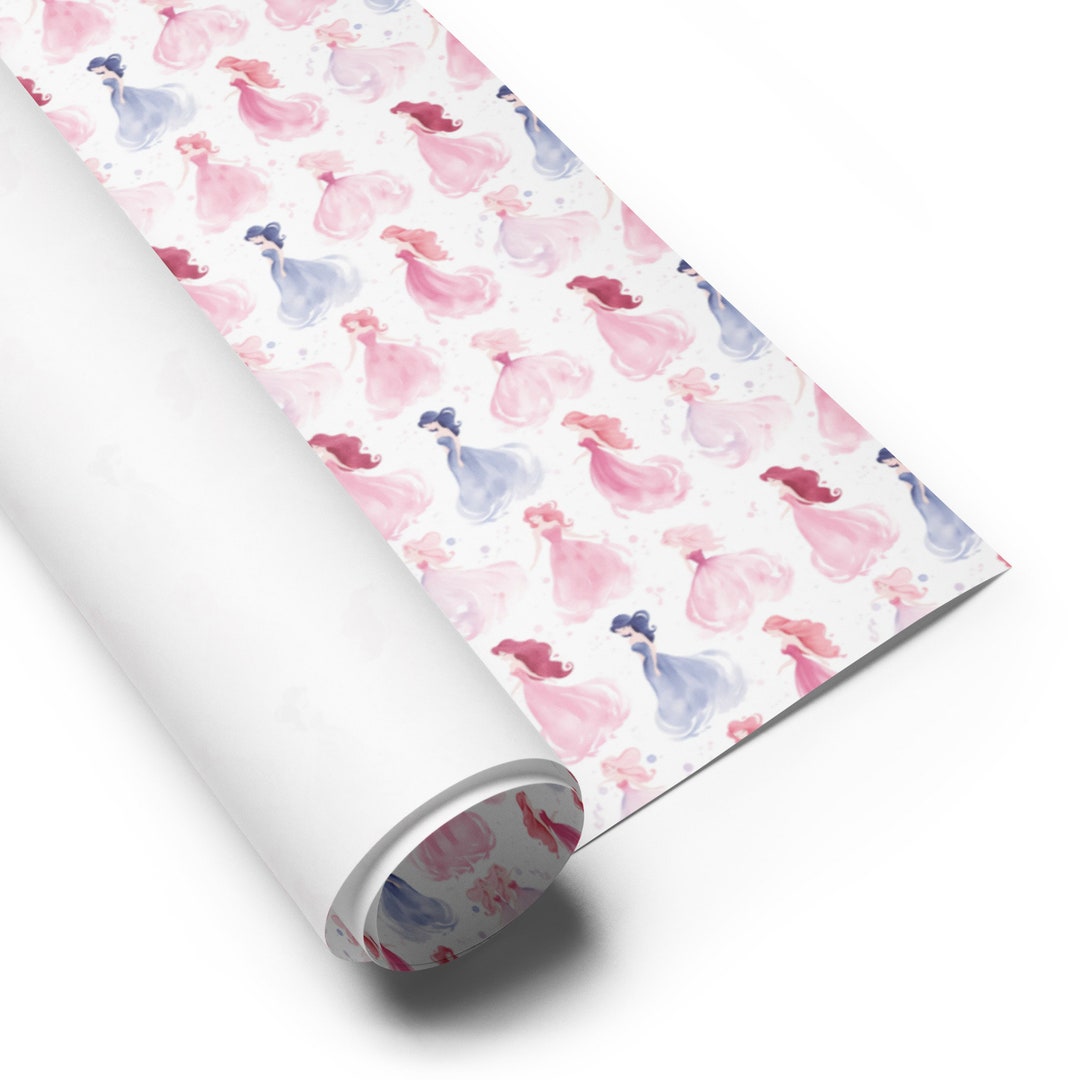 Princess Wrapping Paper Sheets, Watercolor Gift Wrap - Etsy