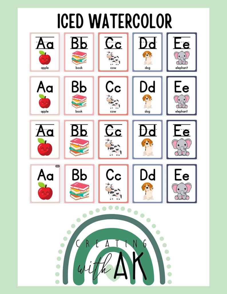 Alphabet Posters Classroom Bundle - 5 Colors & 4 Styles Each - 520 ...