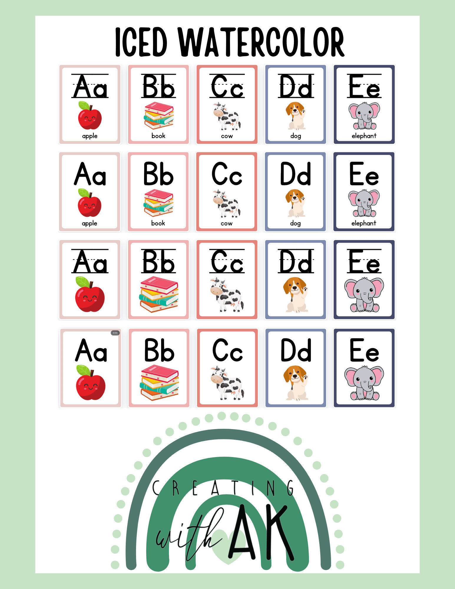 Alphabet Posters Classroom Bundle - 5 Colors & 4 Styles Each - 520 ...