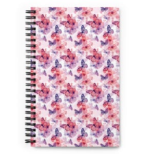 Watercolor Pastel Butterfly Spiral Notebook - Etsy