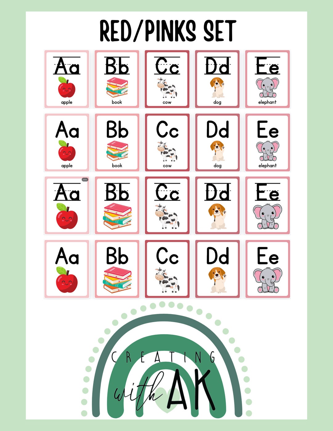 Alphabet Posters Classroom Bundle - 5 Colors & 4 Styles Each - 520 ...