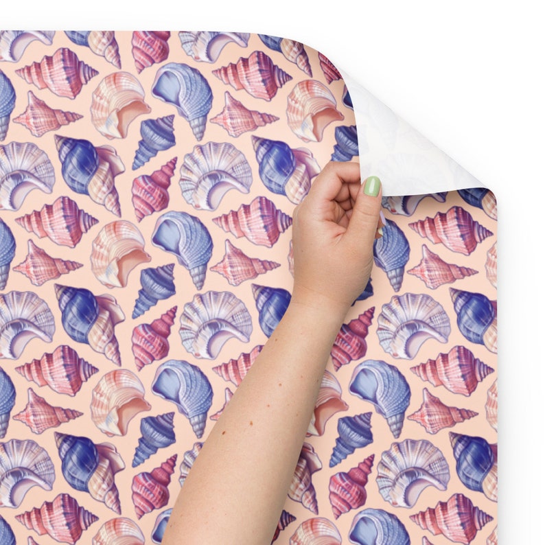Pastel Seashell Paradise Wrapping Paper Sheets - Vibrant Coastal ...