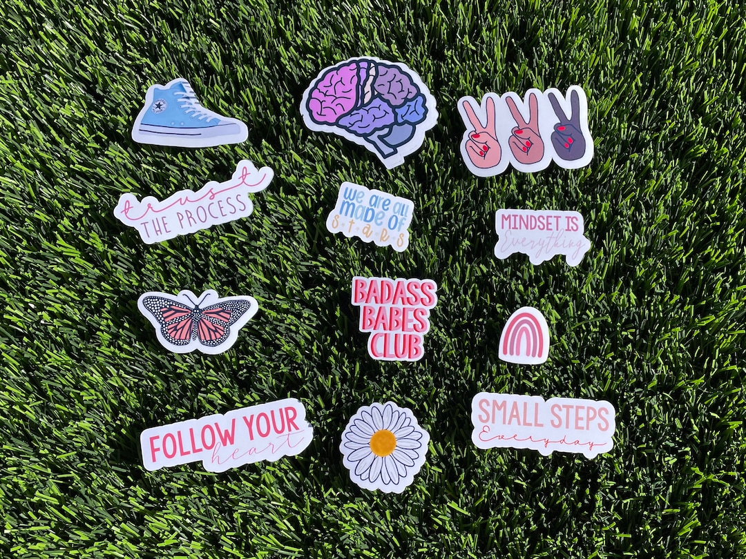 Sticker Set Bundle of 12 Stickers Sticker Pack Mini for Laptop iPad ...