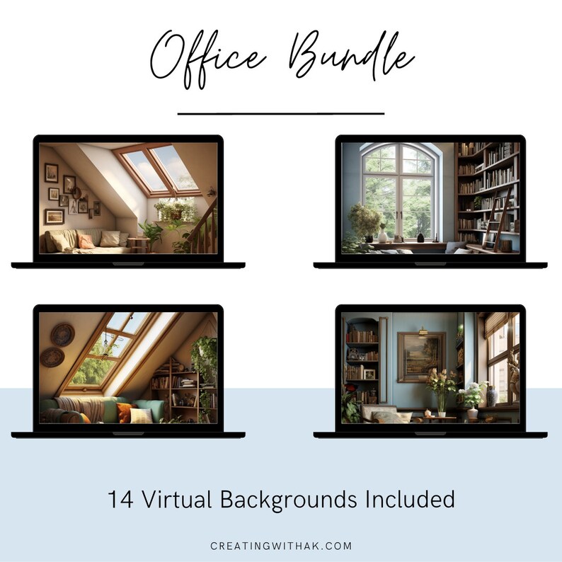 Virtual Background Office Bundle: Elevate Your Virtual Presence With 14 ...