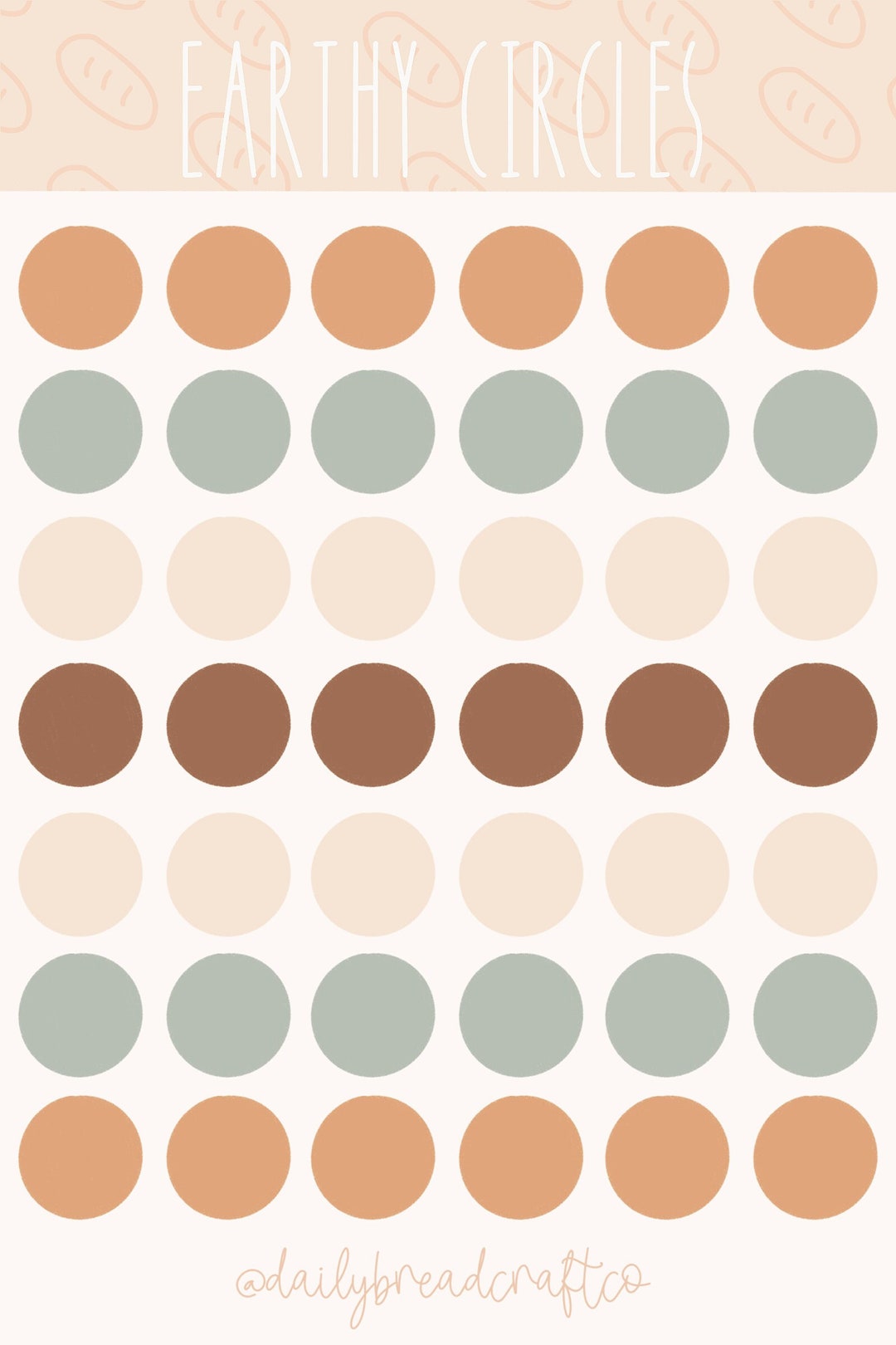 Earthy Neutral Circles Sticker Sheet Pen Pal Kit, Girly Stickers ...