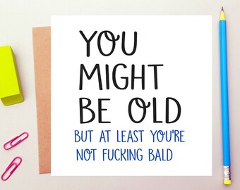 Funny Bald Card - Etsy