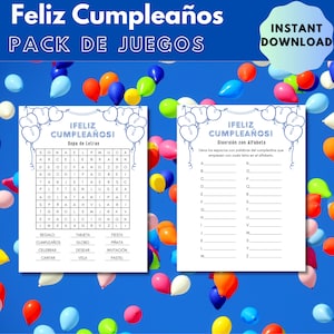 Feliz Cumpleaños Juegos Y Actividades En Español - De Niño - Birthday ...