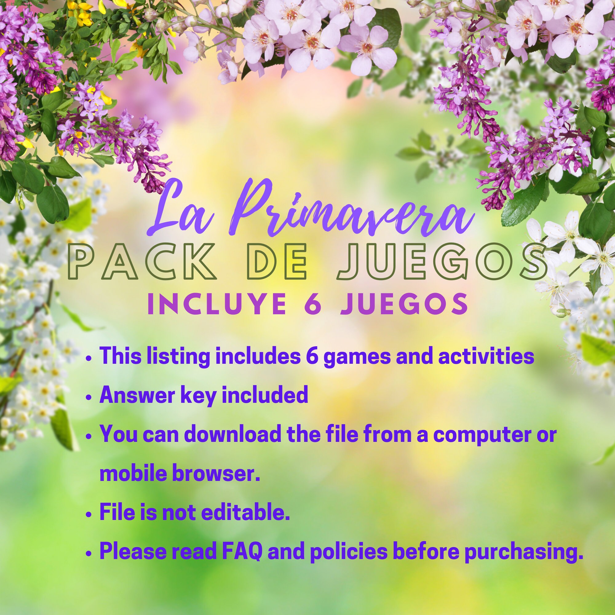 La Primavera Juegos Y Actividades En Español - Games & Spring ...