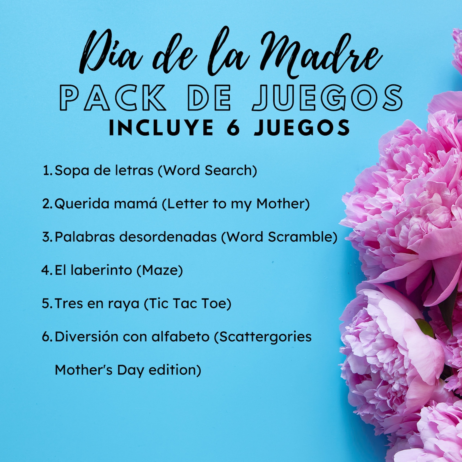Mother's Day Spanish Games: Word Search, Maze (PDF) - Etsy