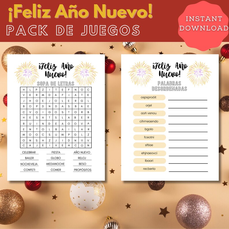 Feliz Año Nuevo - Juegos Y Actividades En Español - New Year Family ...