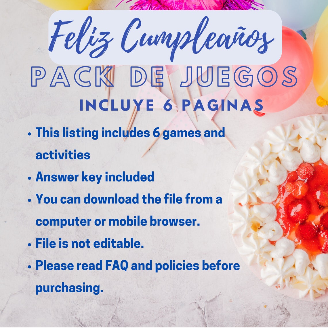 Feliz Cumpleaños Juegos Y Actividades En Español - De Niño - Birthday ...