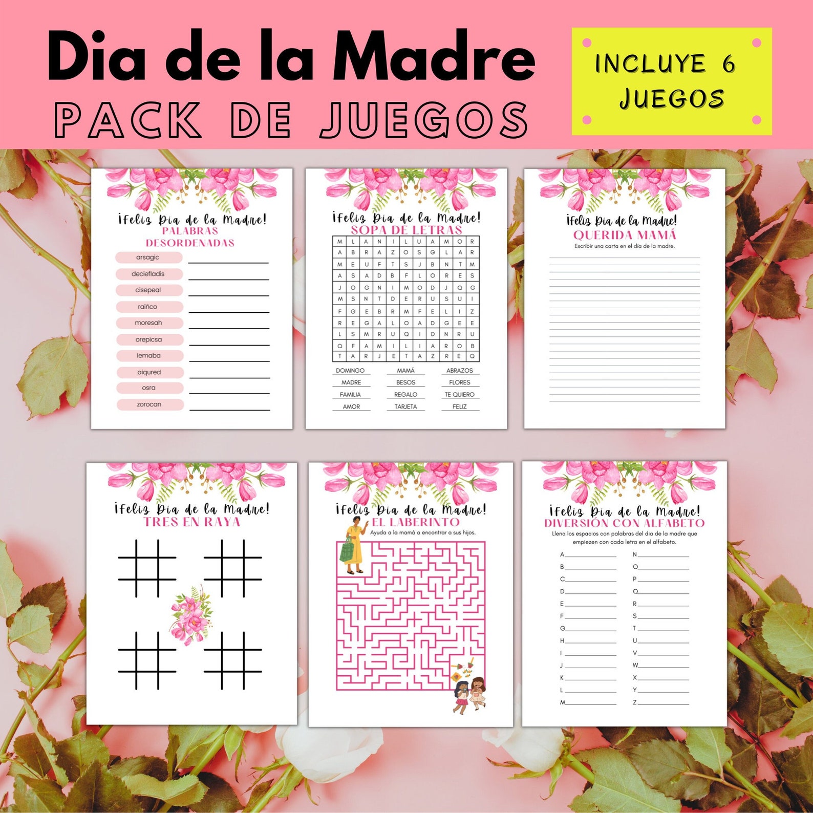 Dia De La Madre Juegos Y Actividades En Español - Mother's Day Games ...