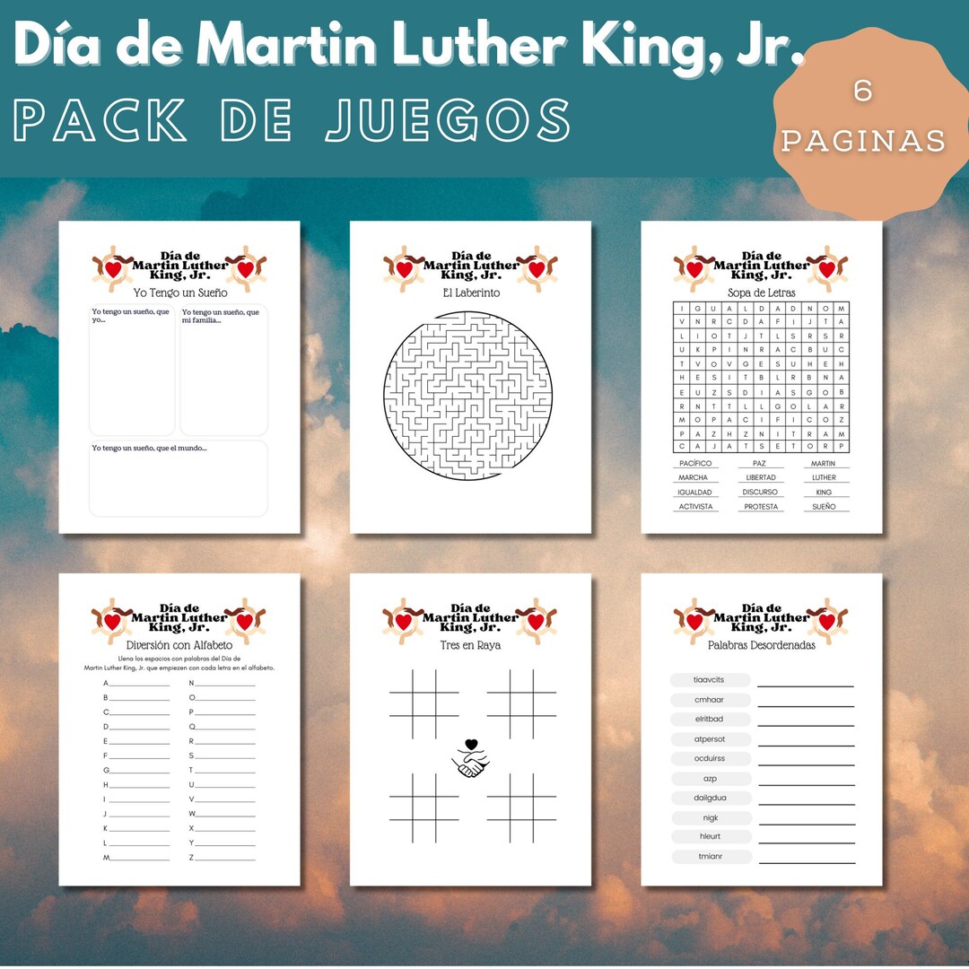 Martin Luther King Jr. Spanish Games & Activities (PDF) - Etsy
