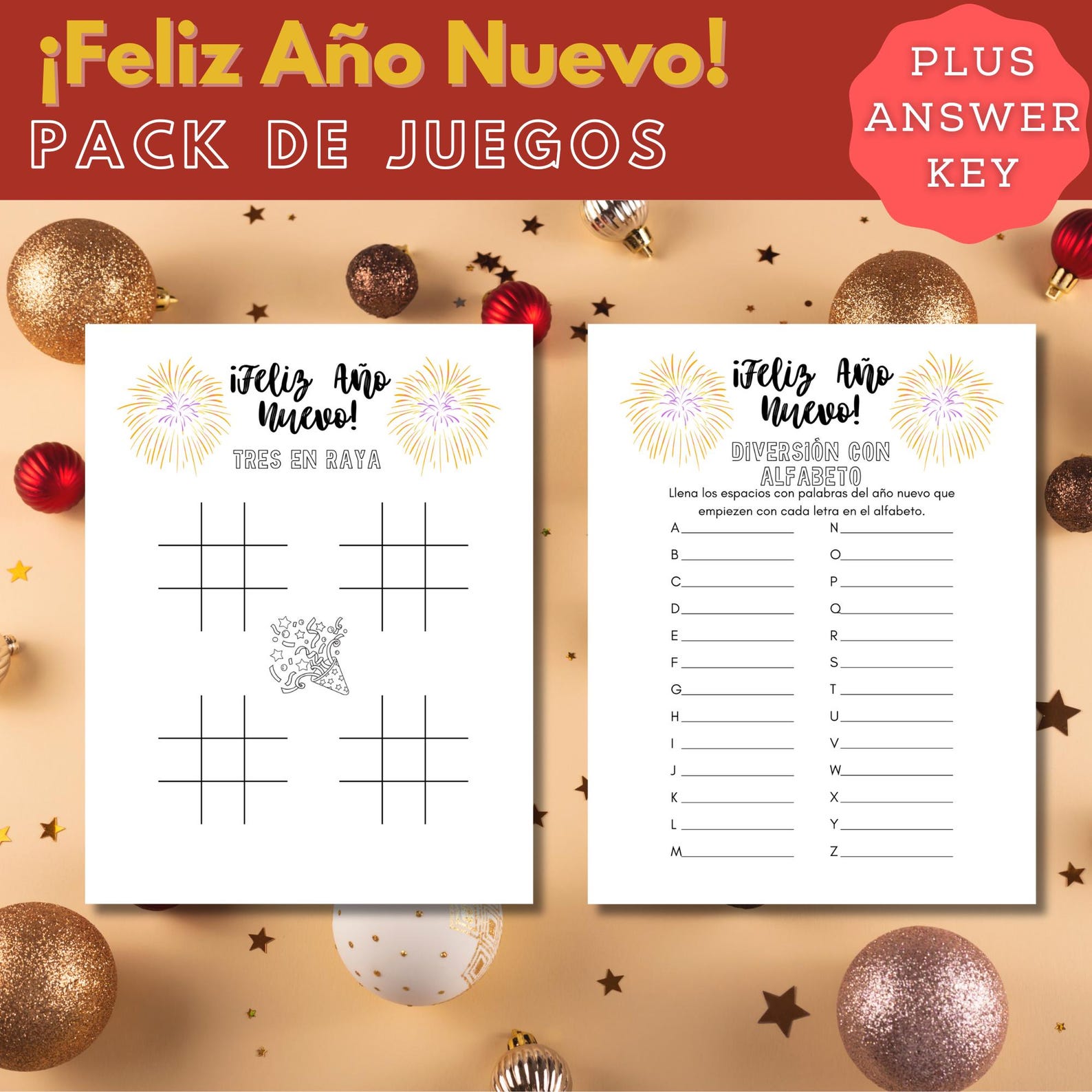 Feliz Año Nuevo Games: Spanish New Year Activities (printable PDF) - Etsy
